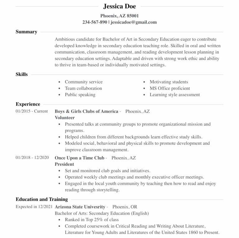 How To Build A Resume With No Experience As A College Student - College ...